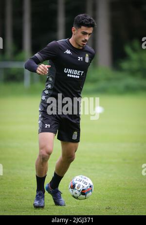 Charleroi's Stelios Andreou pictured in action during a training ...
