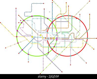 Fictional subway map, public transportation, map, free copy space Stock ...