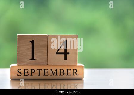 September 3 calendar date text on wooden blocks with copy space for ...