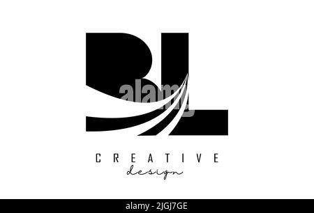 BL Letter Design with Creative Cut and Colorful Rainbow Texture. BL ...