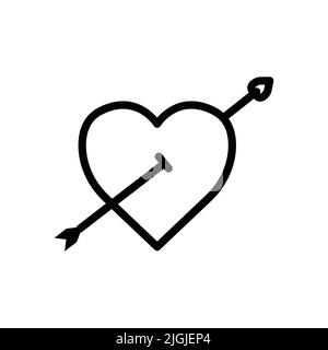 Heart icon with arrow. Icon related to wedding. Lineal color icon style ...