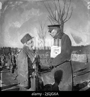 Military field exercise in Backaryd. The intersection Värendsvägen ...