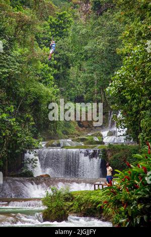 The YS Waterfalls in Jamaica, Caribbean, America Stock Photo - Alamy