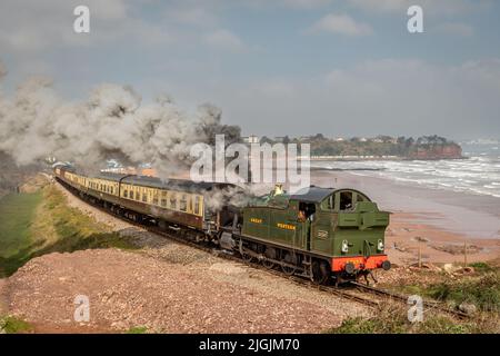 Steam Locomotive 'Goliath' GWR 5205 Class - Number 5239 leaving ...