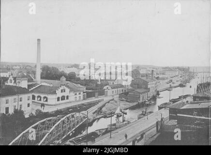 Stadsvy Panoramic views of Karlshamn with the harbor entrance Stock ...
