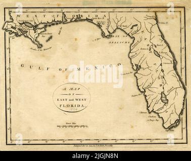 British Map of East and West Florida, Georgia, Louisiana and Gulf of ...