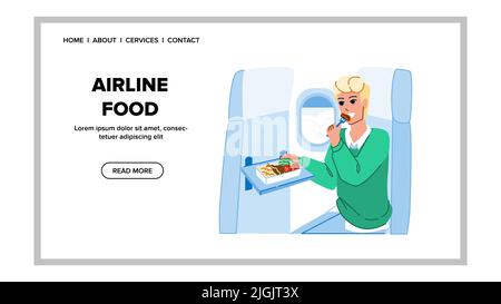Airplane lunch tray. Cabin crew food service, dinner on the plane ...