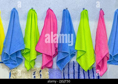 Colour Coded Microfiber Towels Cloths Cleaning Equipment at Wall Stock ...