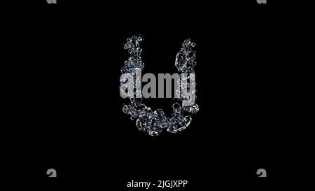 shining clear diamonds letter D on chroma key screen, isolated - object ...