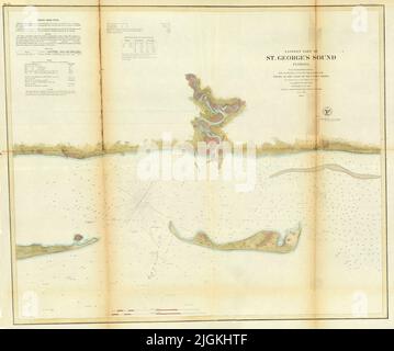 US Coast Survey Map of St. Johns River, Florida, Nautical Chart, Lake ...