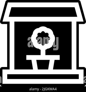 Simple Roof house, window, and plants or trees image graphic icon logo ...