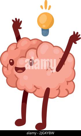 brain celebrating comic character Stock Vector Image & Art - Alamy