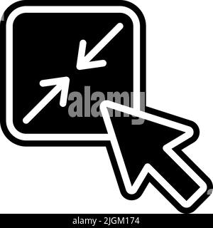 Compact size, change scale, resize picture, full screen icon. Vector reduce zoom change sign ...