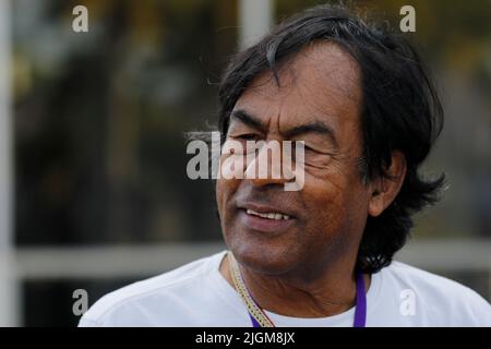 Brazilian indigenous Ailton Krenak portrait. Krenak is a writer ...