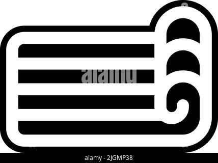 Yoga mat glyph icon, pilates and fitness, gym mattress vector icon ...