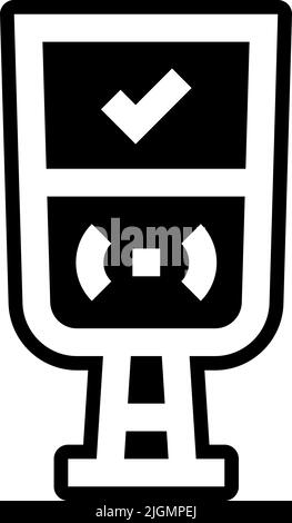 Validator bus ticket icon. Flat illustration of Validator bus ticket ...