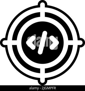 Programming glyph icon, data and coding, monitor code vector icon ...