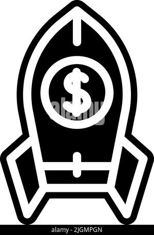 launch financial rocket glyph icon vector illustration Stock Vector ...