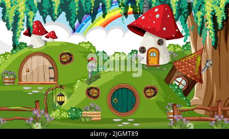 Hobbit house in the forest illustration Stock Vector Image & Art - Alamy