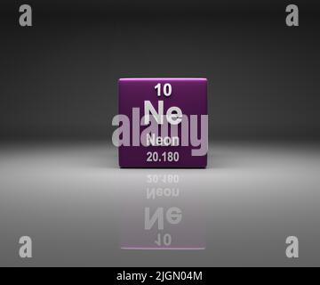 Icon of the element neon of the periodic table with representation of ...