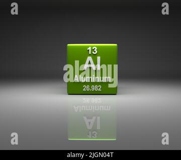 Cube with Aluminum number 13 periodic table Stock Photo - Alamy