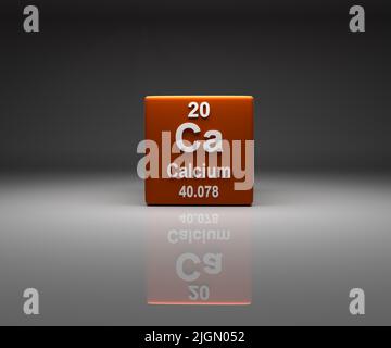 Cube with Calcium number 20 periodic table Stock Photo - Alamy
