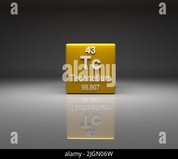Technetium chemical element. Sign with atomic number and atomic weight ...