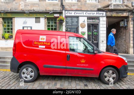 Royal Mail car on Lawnmarket on Royal Mile in Old Town Edinburgh ...