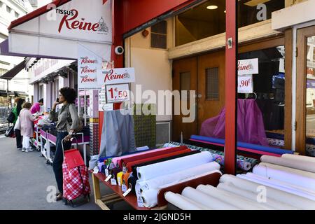 Tissus Saint Pierre Market of Montmartre - Paris 18th - France Stock ...