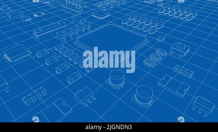 Electric circuit board, various chips. Vector Stock Vector Image & Art ...