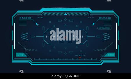 HUD target frames, aim control, ski fi UI interface. Vector futuristic military optical aiming ...