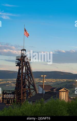 One of fourteen headframes, nicked named "gallows frames", dot the ...
