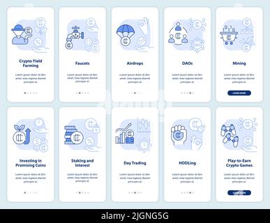 Making money on cryptocurrency onboarding mobile app screen Stock ...
