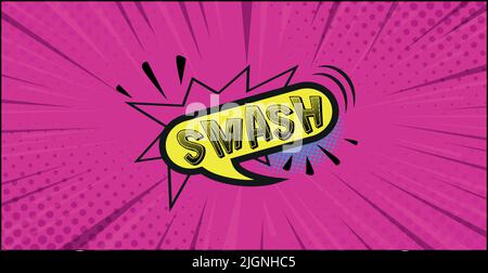 Comic lettering SMASH on white background - Vector illustration Stock ...