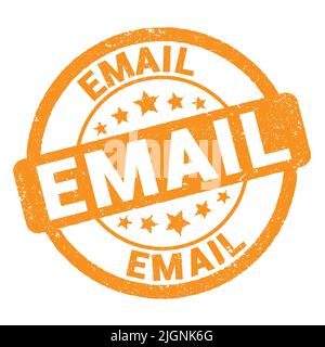 email text written on orange grungy stamp sign Stock Photo - Alamy