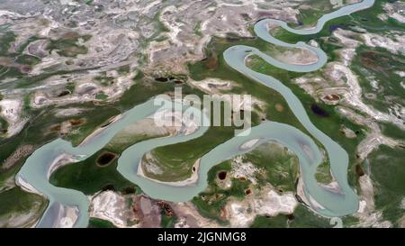 BAZHOU, CHINA - JULY 10, 2022 - An aerial photo taken on July 10, 2022 ...