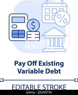 Pay off existing variable debt blue gradient concept icon Stock Vector ...