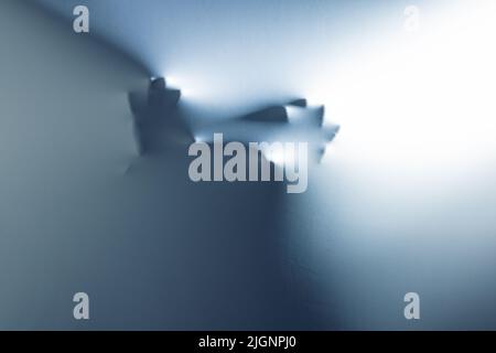 Composition of shape of hands and shades on white background Stock ...