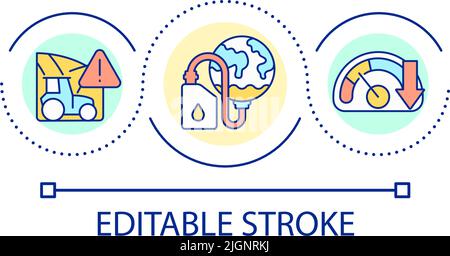 Lack natural resources color line icon. Overconsumption. Environmental ...