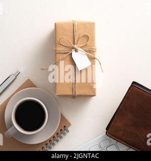 Father's day gift idea background design concept with gift box on ...