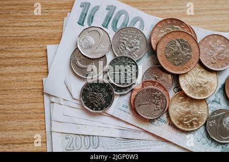 Czech cash money close-up background. Czech Crown. Ceska koruna Stock ...