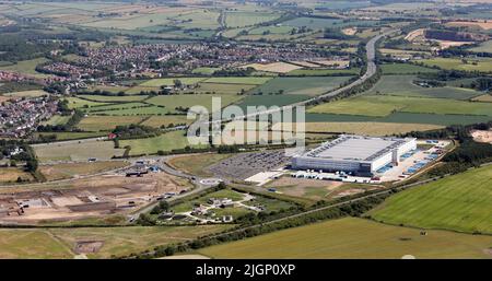 aerial view of the Amazon MME2 (Bowburn) logistics warehouse near ...