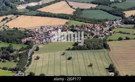 aerial view of the North Stainley village near Ripon, North Yorkshire ...