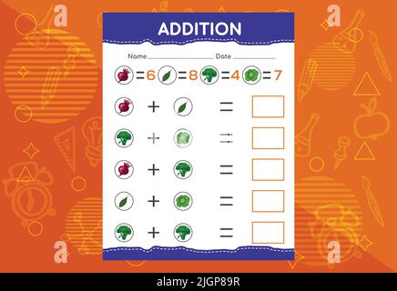 Math game worksheet, cartoon broccoli, kohlrabi and cauliflower cabbage ...