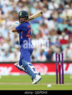 India's Shikhar Dhawan bats during the ICC Champions Trophy match ...