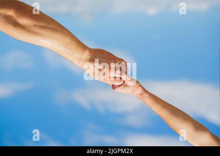 Lending a helping hand. Solidarity, compassion, and charity, rescue ...