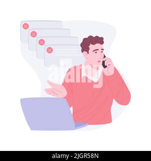 Calling support specialist isolated cartoon vector illustrations Stock ...