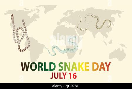 World Snake Day. July 16. Holiday concept. Template for background ...