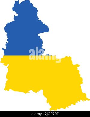 Sumy map of Ukraine with Ukrainian national flag illustration Stock ...