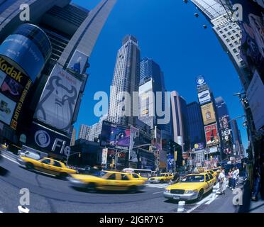 2001 HISTORICAL STREET SCENE YELLOW TAXI CABS TIMES SQUARE MANHATTAN ...